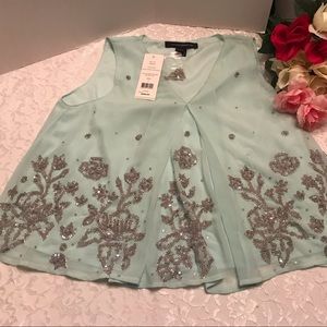 French Connection | Tops | French Connection Sequin Floral Embroidery ...